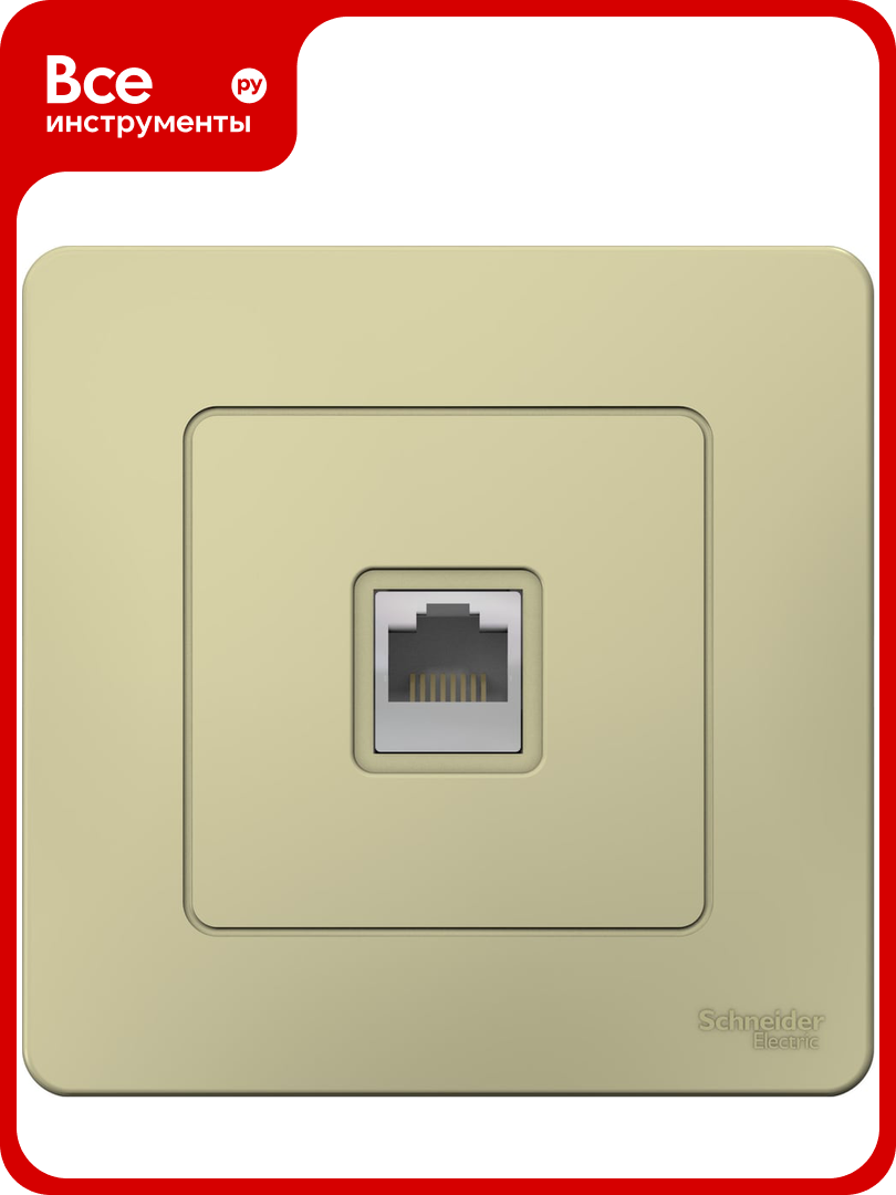 Компьютерная розетка Systeme Electric Blanca бежевый пластиковый корпус, RJ45, категория 5E, защита