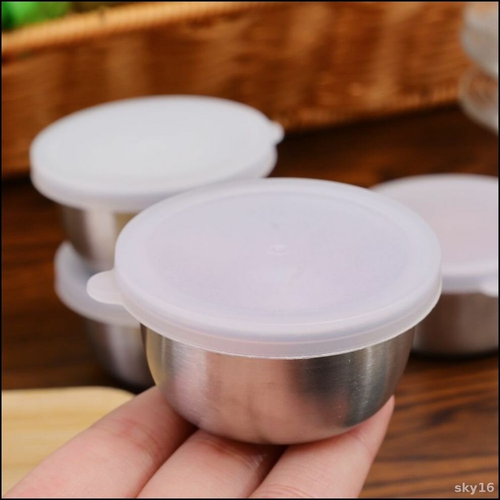 Многоразовые контейнеры для приправ, нержавеющая сталь, соусница с силиконовыми крышками, 3 шт. LZ