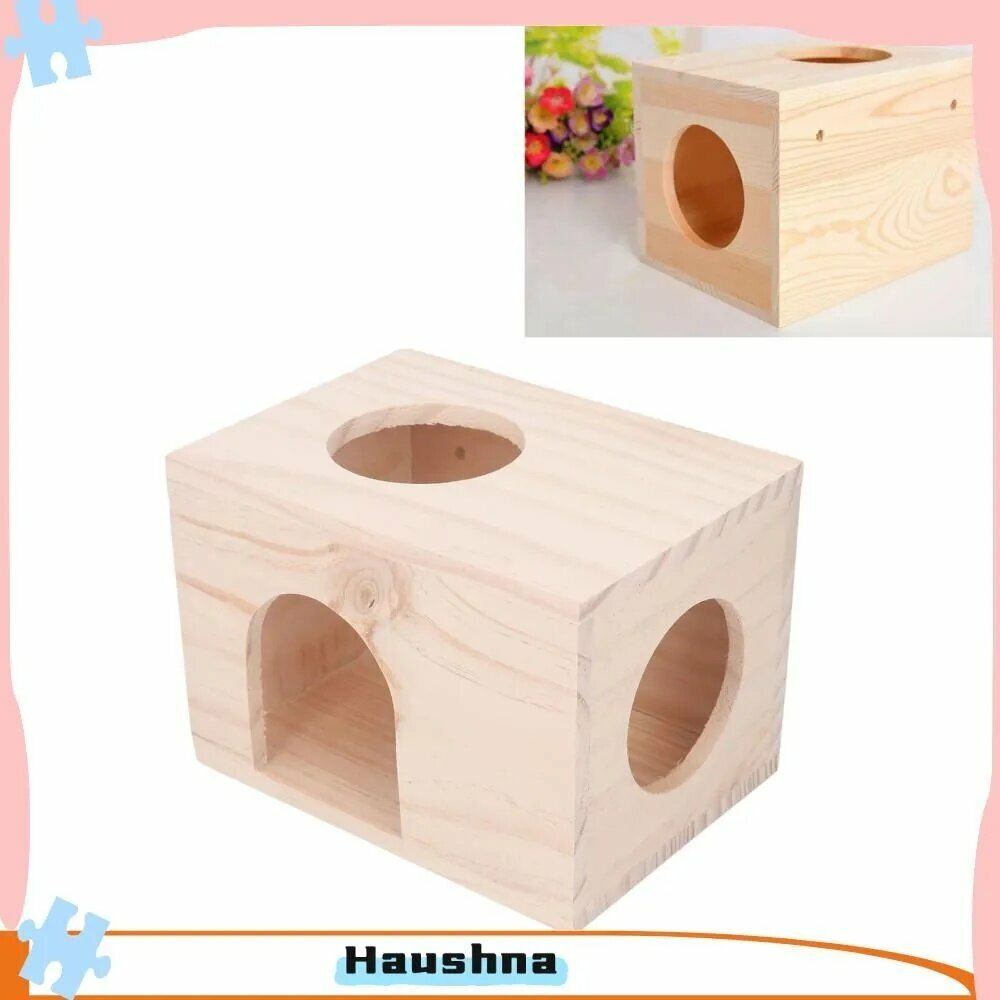 Уютный деревянный домик для хомяков безопасный, дышащий и удобный укрытие для грызунов