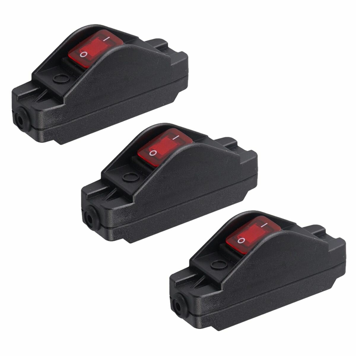 Комплект 3 шт. шнуровых выключателей 16A 220V с LED индикатором, кнопка вкл/выкл для электроприборов и оборудования, простой монтаж, прочный корпус PA66