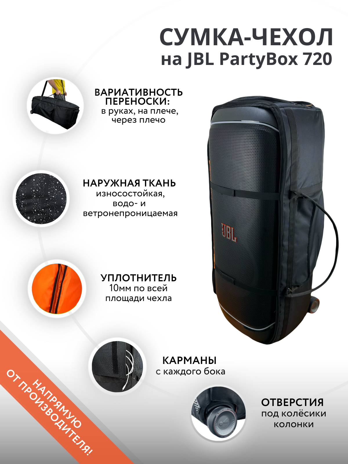 Чехол для колонки JBL PartyBox 720 (GoodBag)