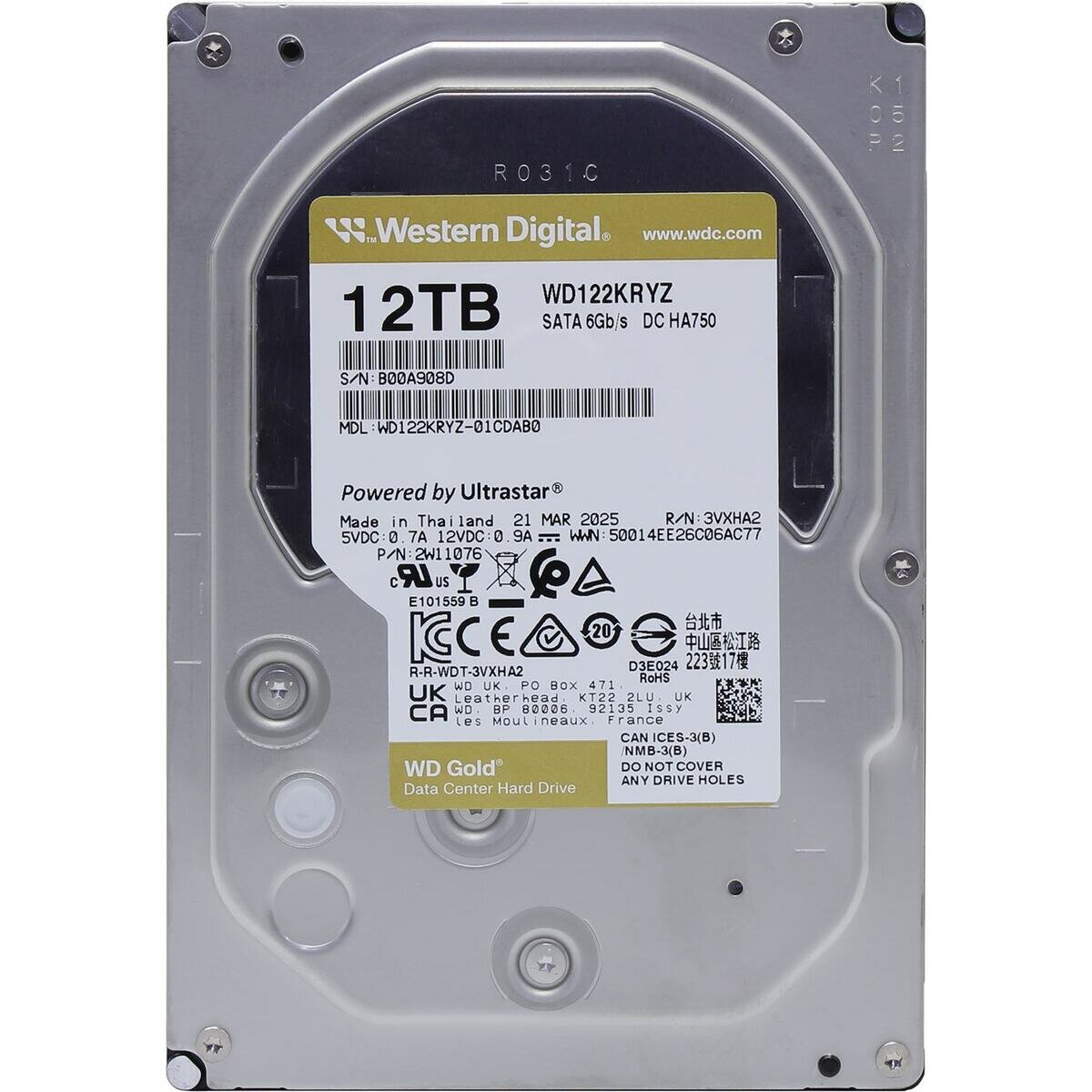 Western digital Gold 12 Тб WD122KRYZ