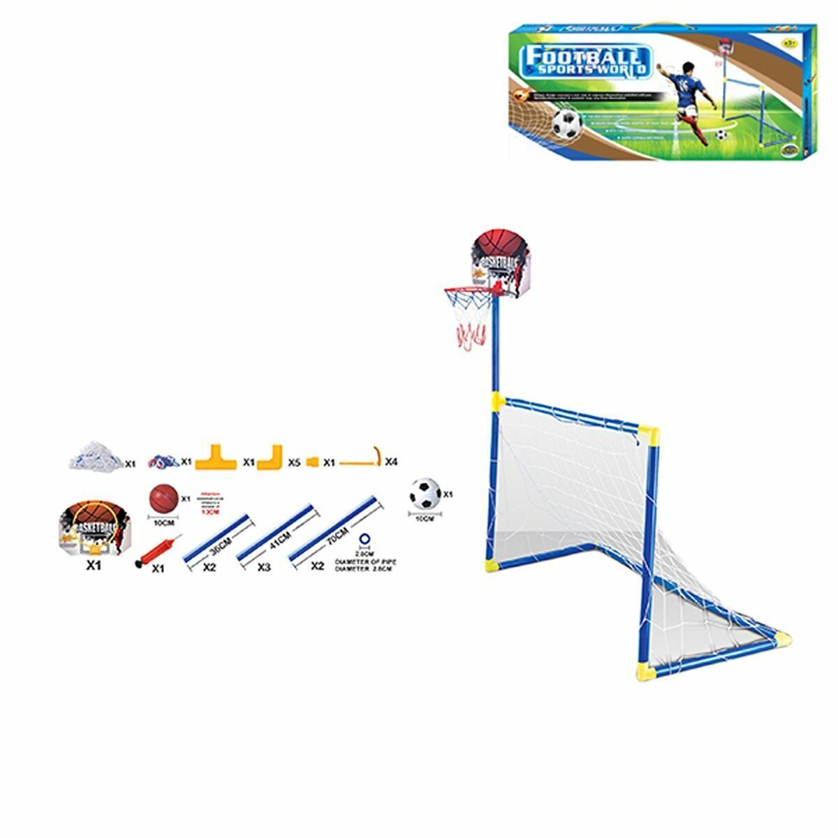 Игровой набор Футбольные ворота 79x50см, футбольный мяч