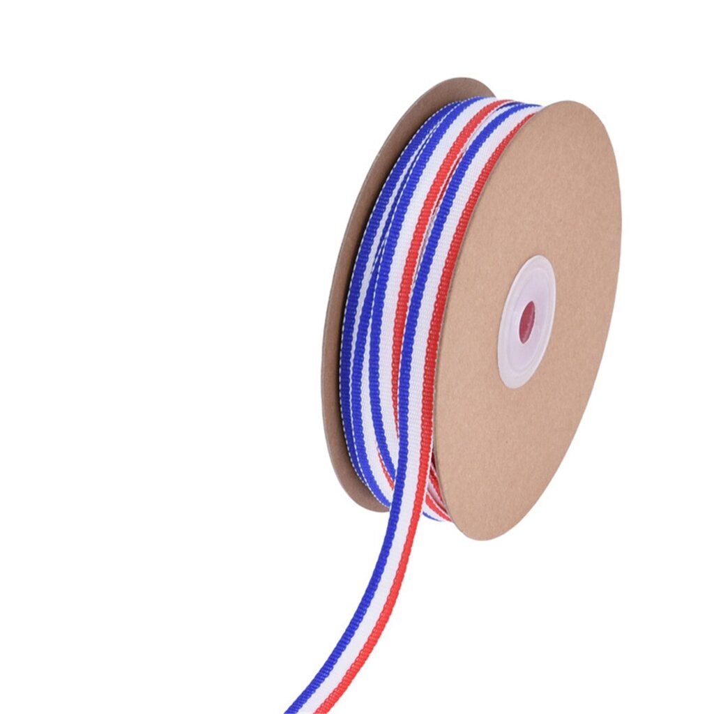 54.68yd красочная лента Redness Redness Белая синяя полоса для подарочной упаковки