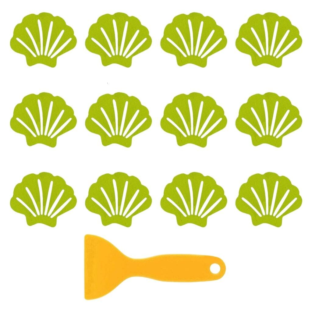 Набор из 12 шт. противоскользящих накладок для ванной, Зеленый - оболочка