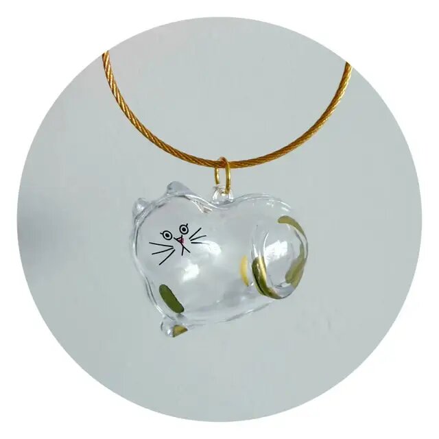 Прозрачный и очаровательный брелок в форме кошки, милая бутылочка для хранения шерсти домашних животных в форме собаки/кошки, с кольцом для ключей, сувенир для любителей животных, сделанный своими руками.