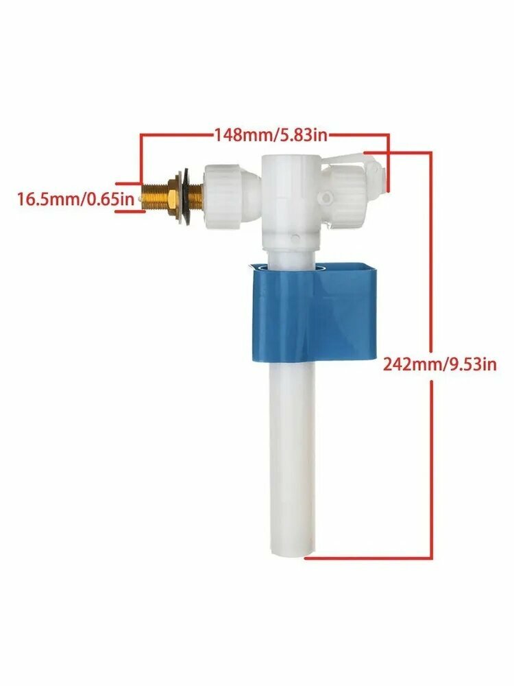 Клапан заливной универсальный для бачка унитаза с боковым подводом воды G1/2