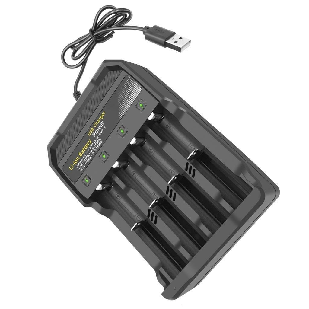 Зарядное устройство, зарядное устройство 18650 usb с четырьмя слотами литиевой батареи 3,7 В