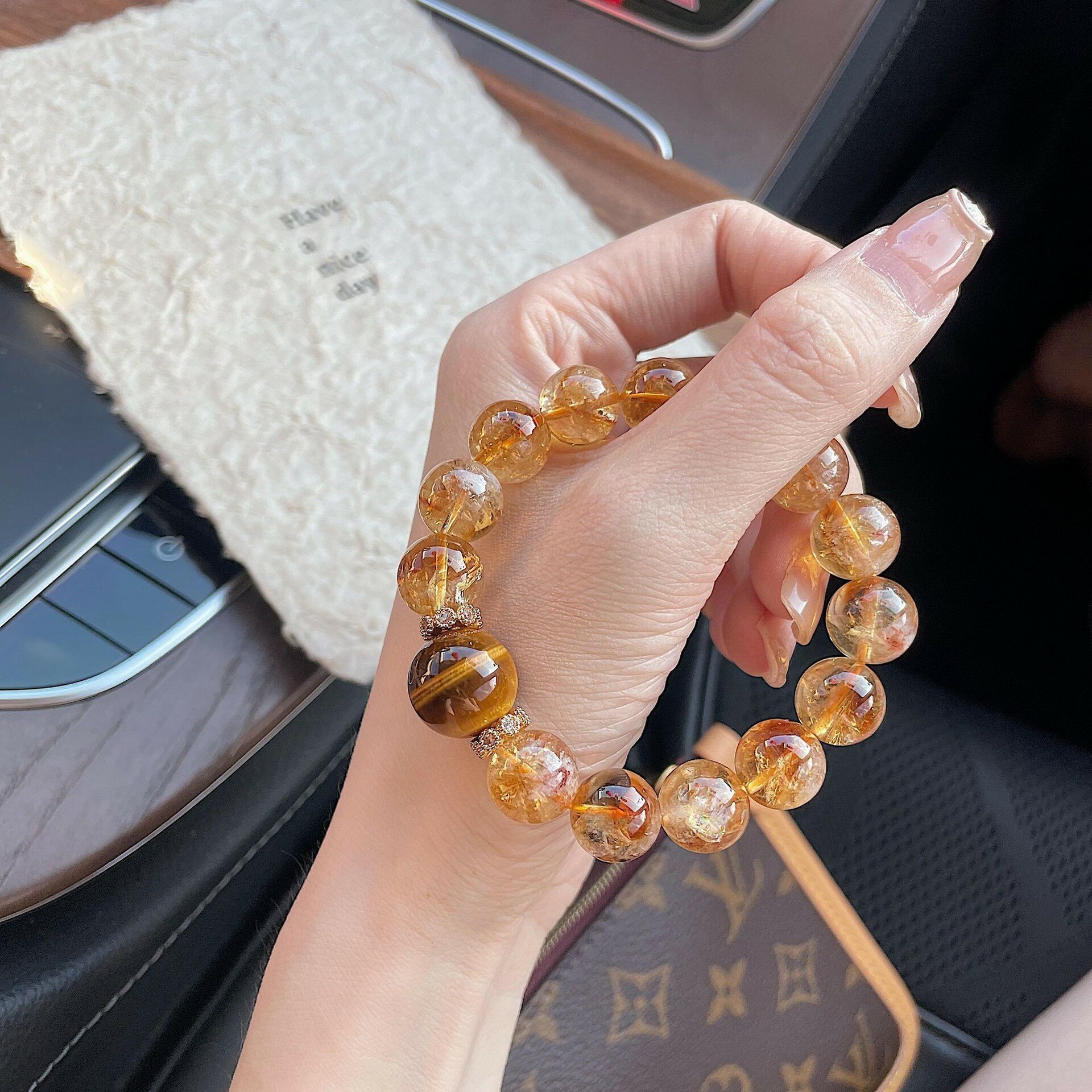 Браслет для гадания, YM Mall из туркмуалина с минимализмом Привлечение стабильности