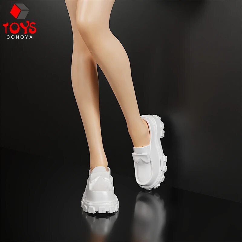 CONOYA 1/6 Белые лоферы для куклы солдата