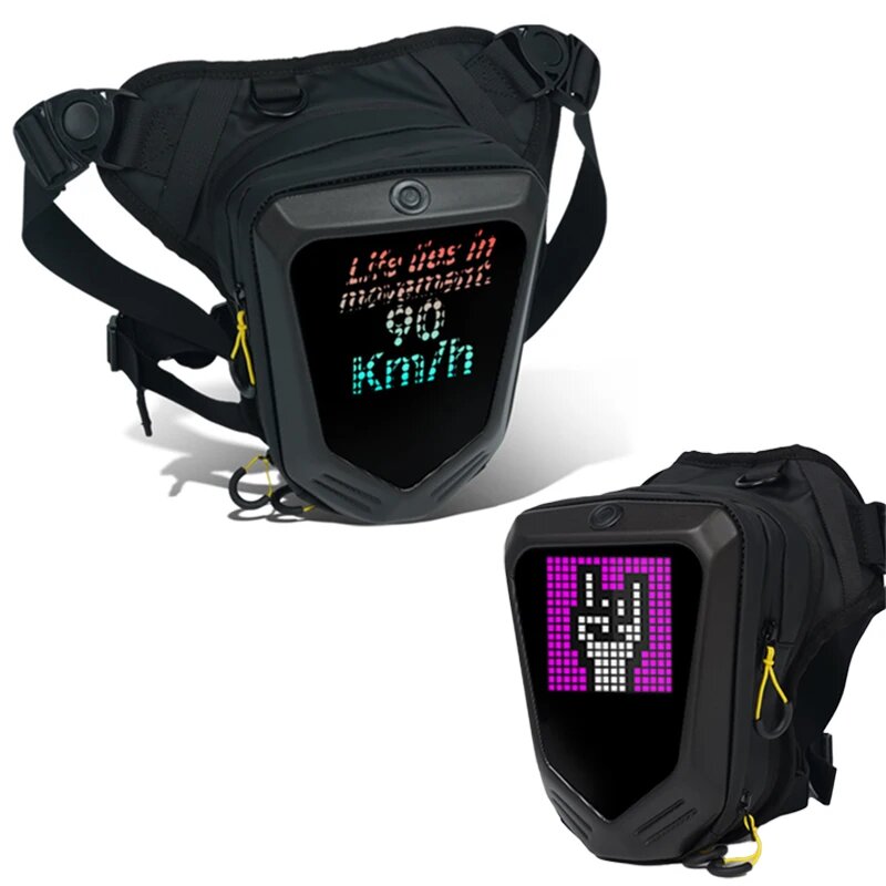 Мотоциклетная рыцарская сумка для ног со светодиодным экраном, большая вместительная сумка для ног для мотокросса, легкая сумка для ног для езды на велосипеде, мотобайкерская сумка