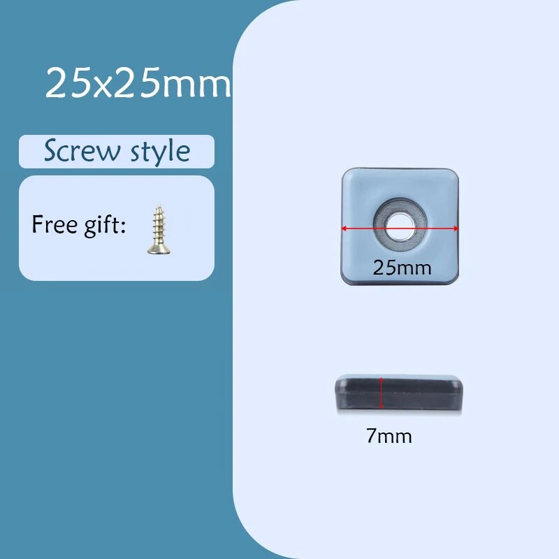 Тефлоновые подпятники 25x25mm, 50 шт.