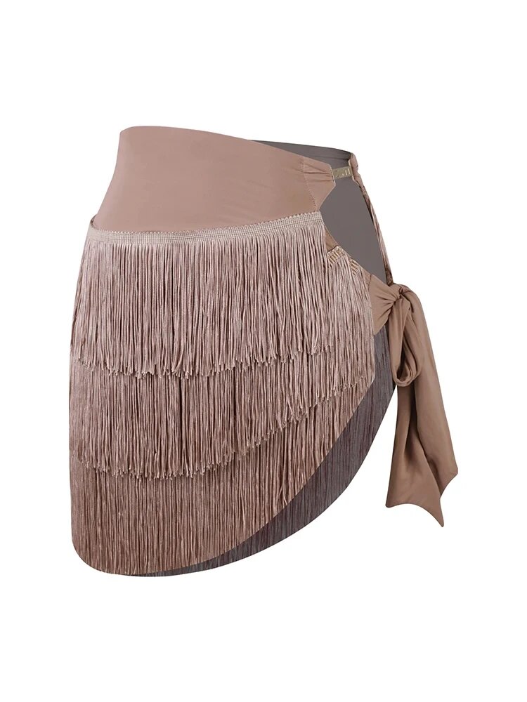 ZYM Latin Dance Fringe Skirt Бежевый, XS, brown