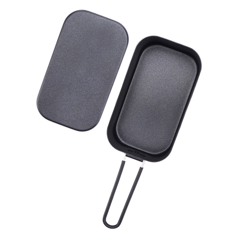 Японский стиль бенто-бокс, черный портативный алюминиевый бенто-ланчбокс, складной ланчбокс для кемпинга на природе