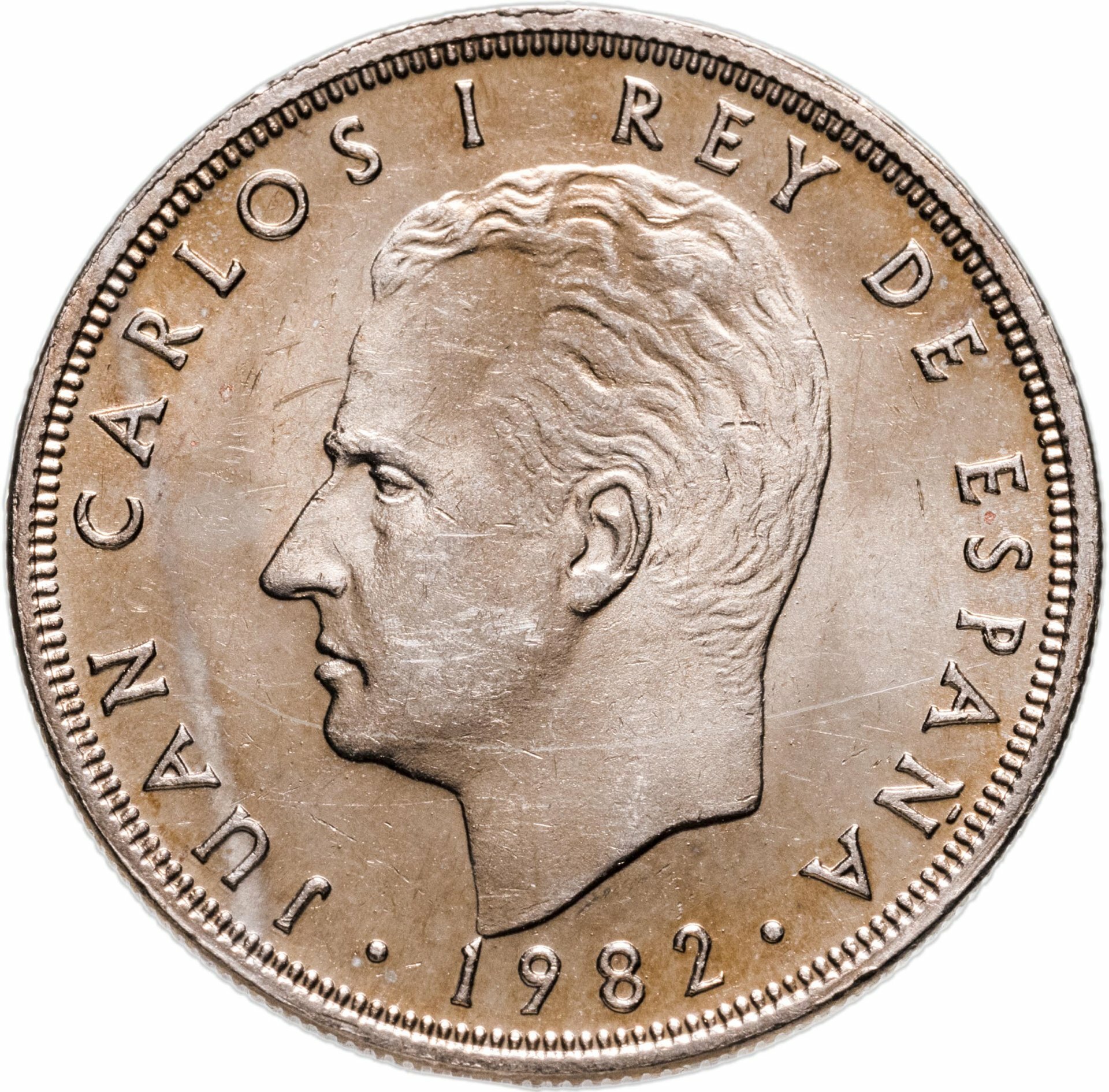 Испания 5 песет 1982, Мельхиор медь-никель, в сохранности UNC