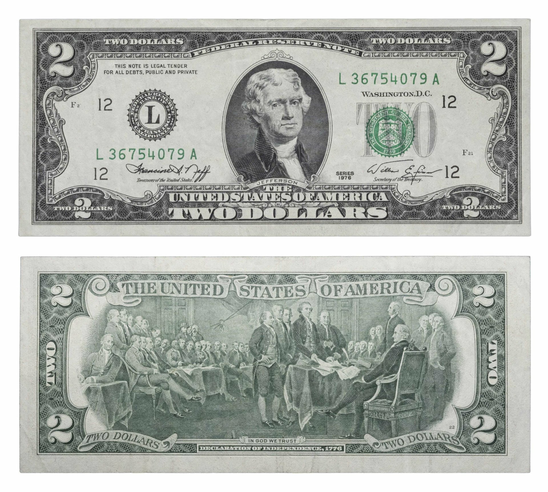 США 2 доллара 1976 года Pick 461 L-Сан Франциско