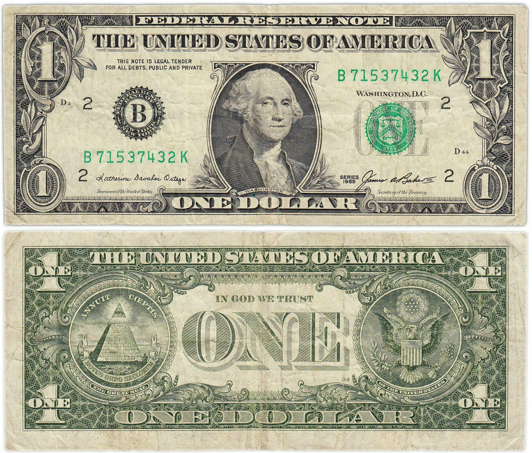 США 1 доллар 1985 B-Нью Йорк