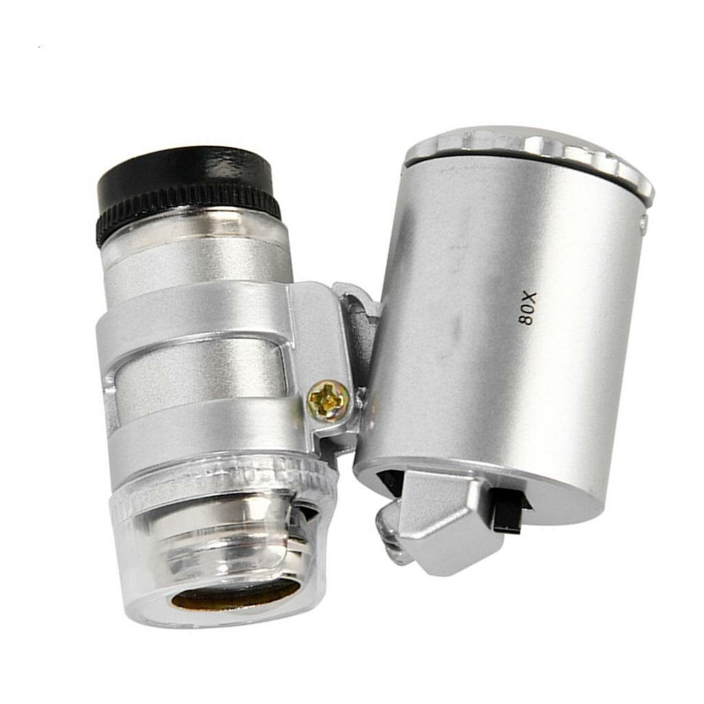 Мощная лупа 80X 100X с LED-подсветкой для проверки валют, 80X