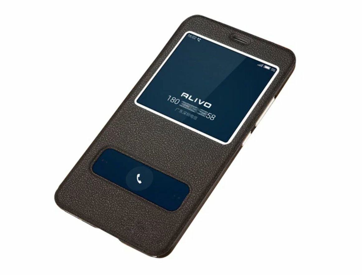 Чехол-книжка Чехол. ру для Xiaomi Redmi Note 4 с окошком для входящих вызовов и свайпом чёрный