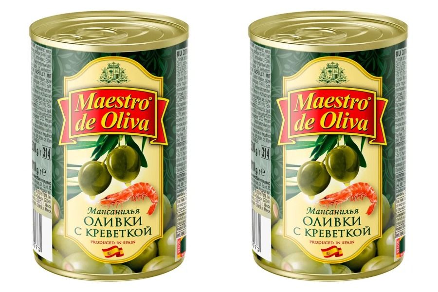 Maestro de Oliva оливки с креветкой, 300 г, 2 шт