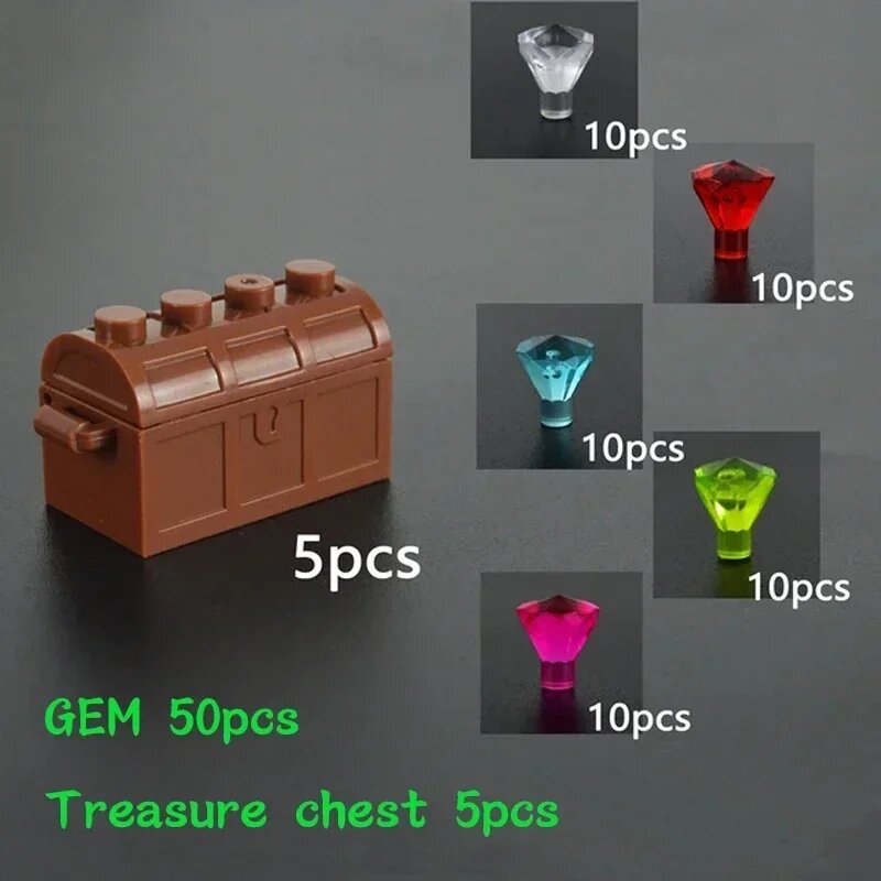 Конструктор VEK Городской сундук с сокровищами 5 box and 50pcs gem
