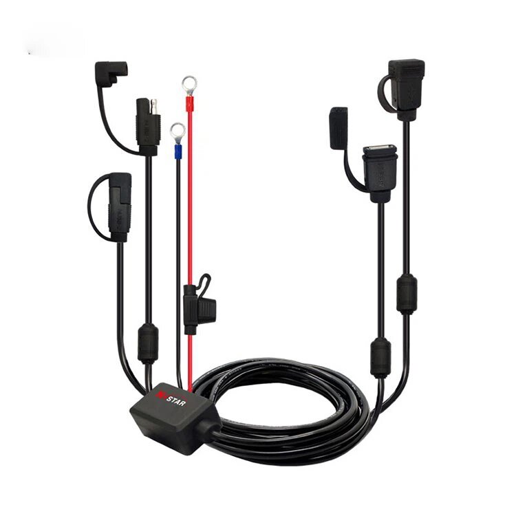 Автомобильное зарядное устройство N-Star с подключением к аккумулятору. USB-A 2 шт Вх. 12-24 В. Вых. 5/9/12 В, 3,14 А (NS-DC)