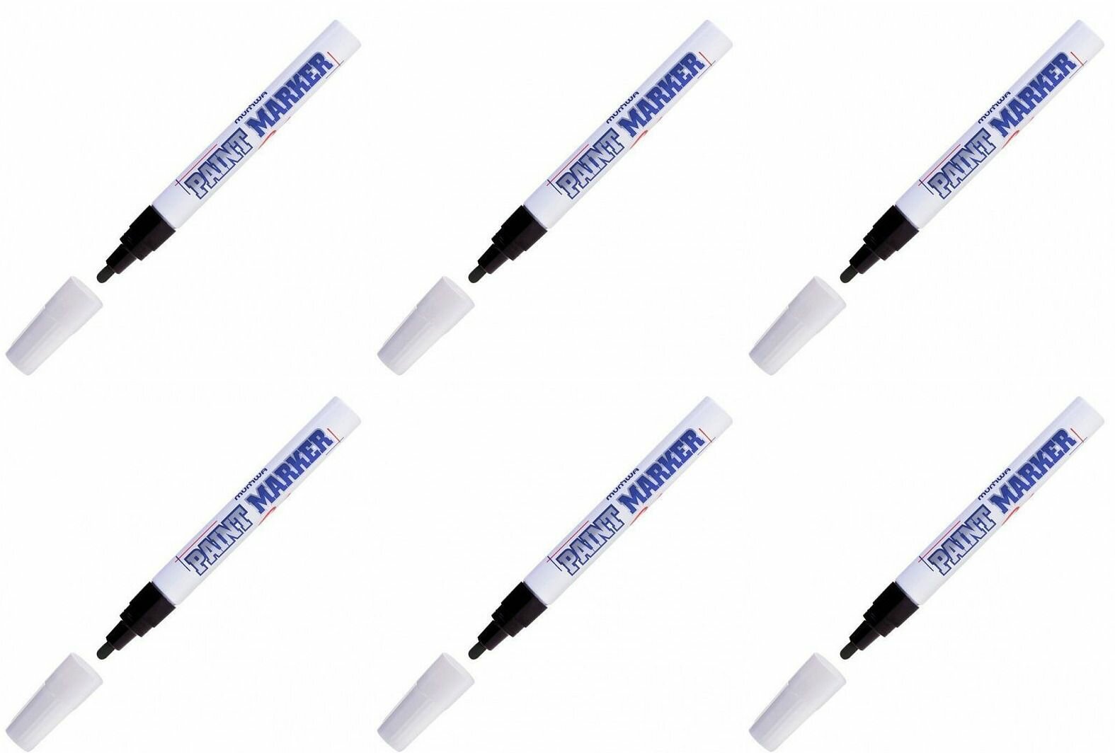 MunHwa Маркер-краска Черный, 4 мм, 6 шт