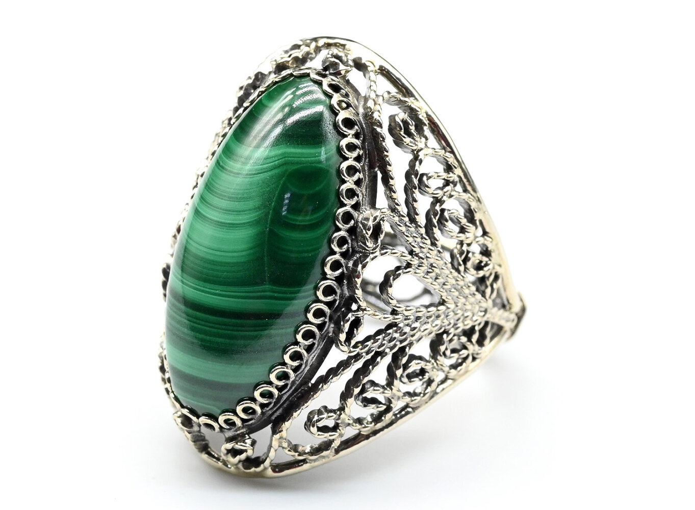 Кольцо, малахит