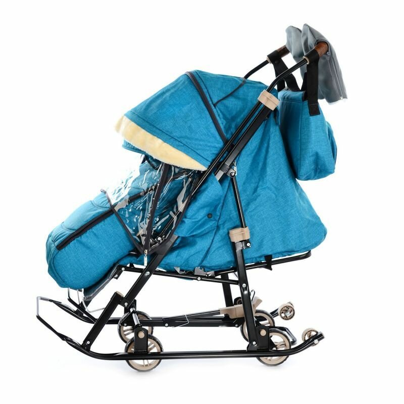 Санки-коляска "Glory", детям от 1 до 3-х лет, до 25 кг (бирюзовый)