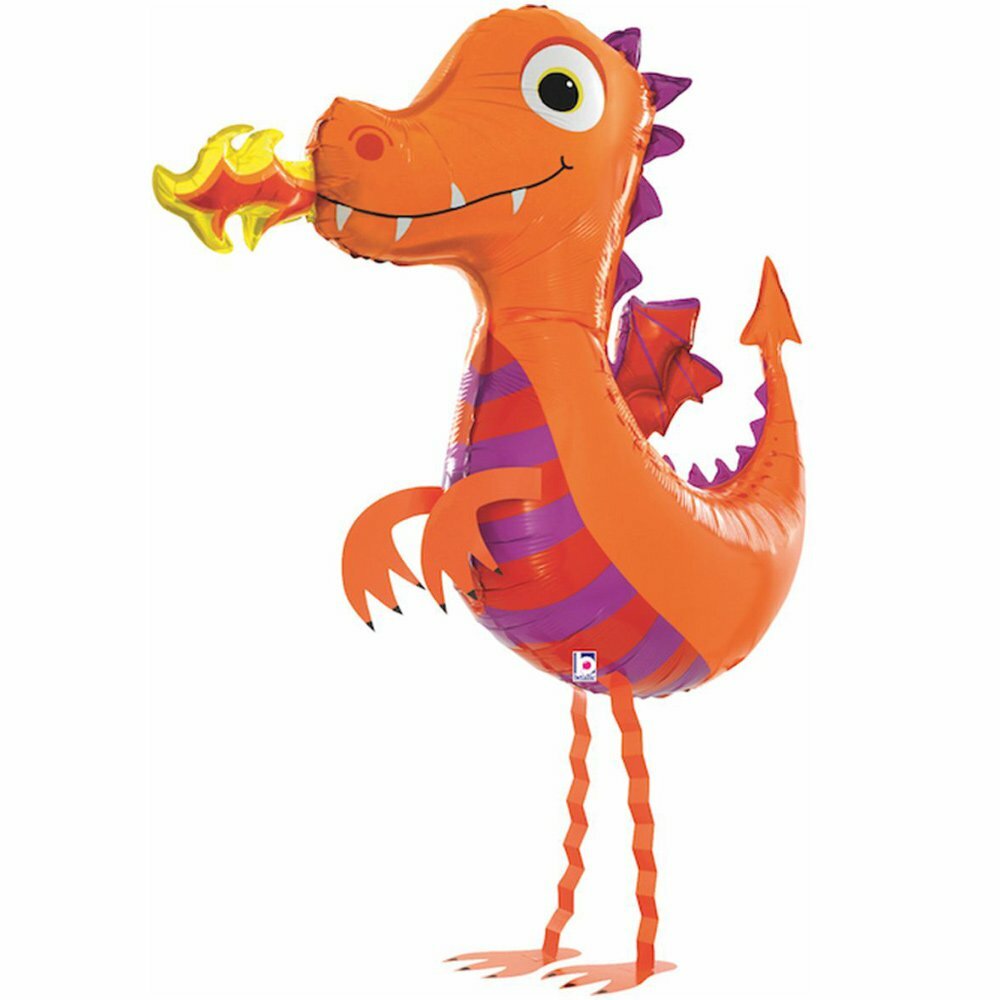 Ходячий шар «Огнедышащий дракончик» оранжевый