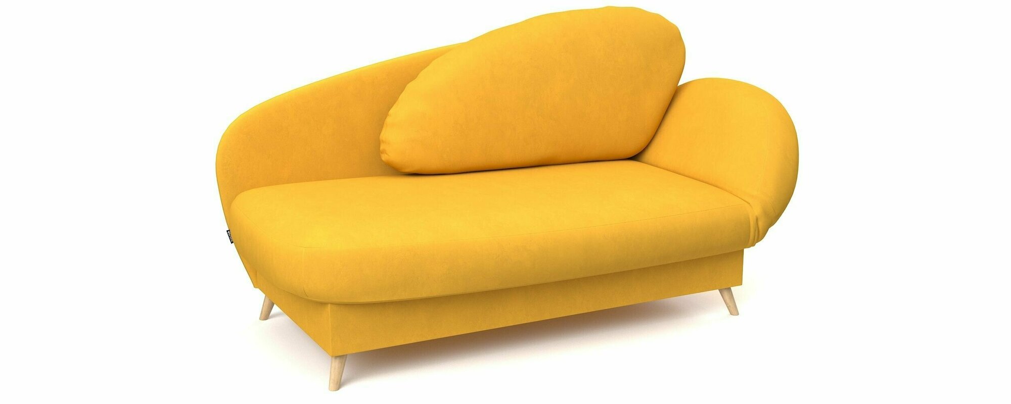Кушетка, раскладная, PUSHE Валетта, правый угол, жёлтый Formula 560