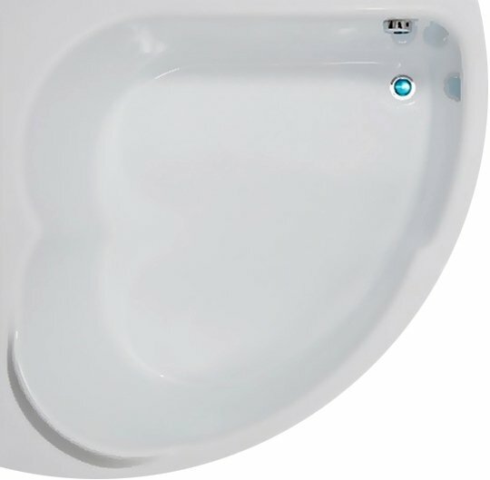 Акриловая ванна Aquanet Fregate 00205488 125x125 см, угловая, пристенная, белая, четверть круга, с каркасом, для двоих