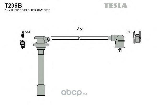 Провода высоковольтные для Kia Spectra, производитель Tesla, артикул T236B, подходят для различных моделей