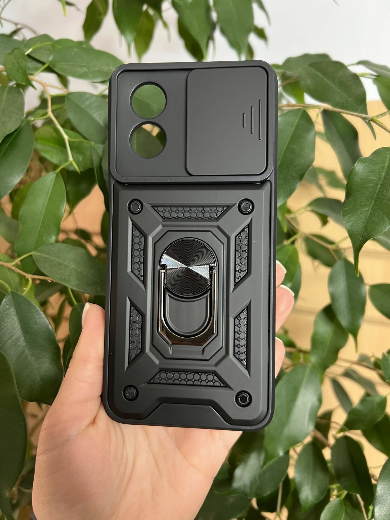 Чехол противоударный для Oppo A18 и A38 4G / Оппо А18 и А38 4G с защитой камеры armors (Черный)