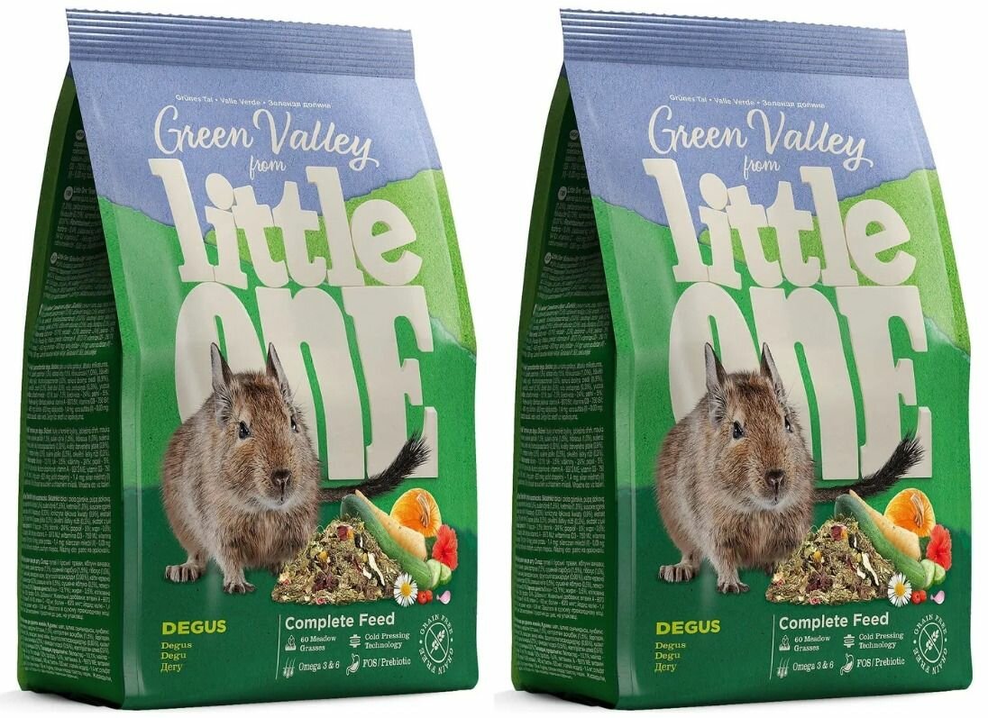 Корм для грызунов Little one Зеленая долина для дегу из разнотравья, 750 г, 2 уп