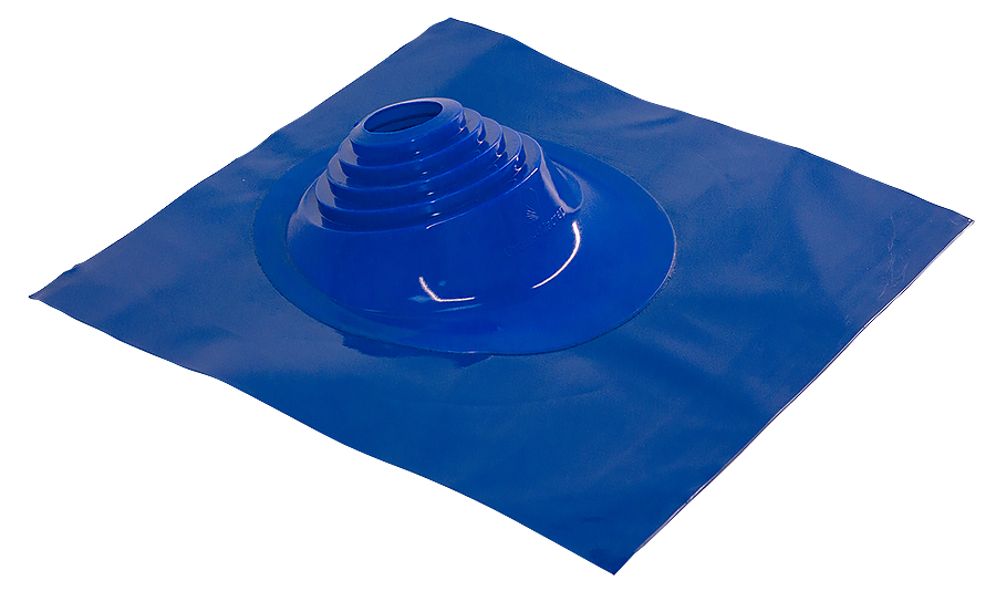Уплотнитель дымохода кровельный угловой №2, силикон 203 х 280 синий