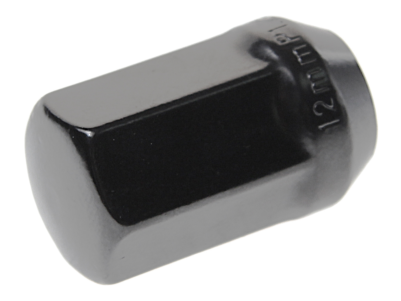 Гайка колеса М12х1.25х35 конус закрытая ключ 19мм черная RACING