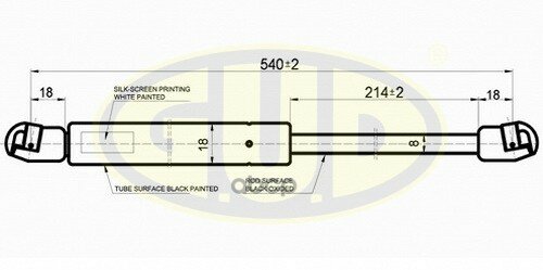 Амортизатор багажника MER A KLASSE (W168) 07/97- 400N L=540/214MM G.U.D арт. GGS020336