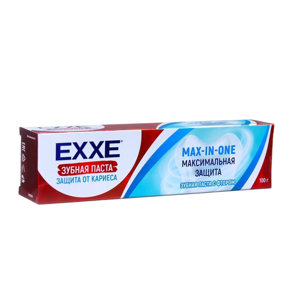 Зубная паста EXXE "Max-in-one", Максимальная защита от кариеса, 100 г