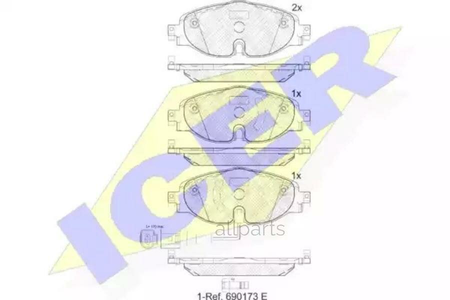 ICER 182111 Колодки тормозные комплект