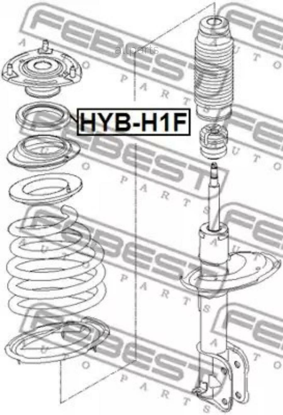 FEBEST HYB-H1F подшипник опоры переднего амортизатора HYUNDAI SANTA FE 06 2006- [GEN]