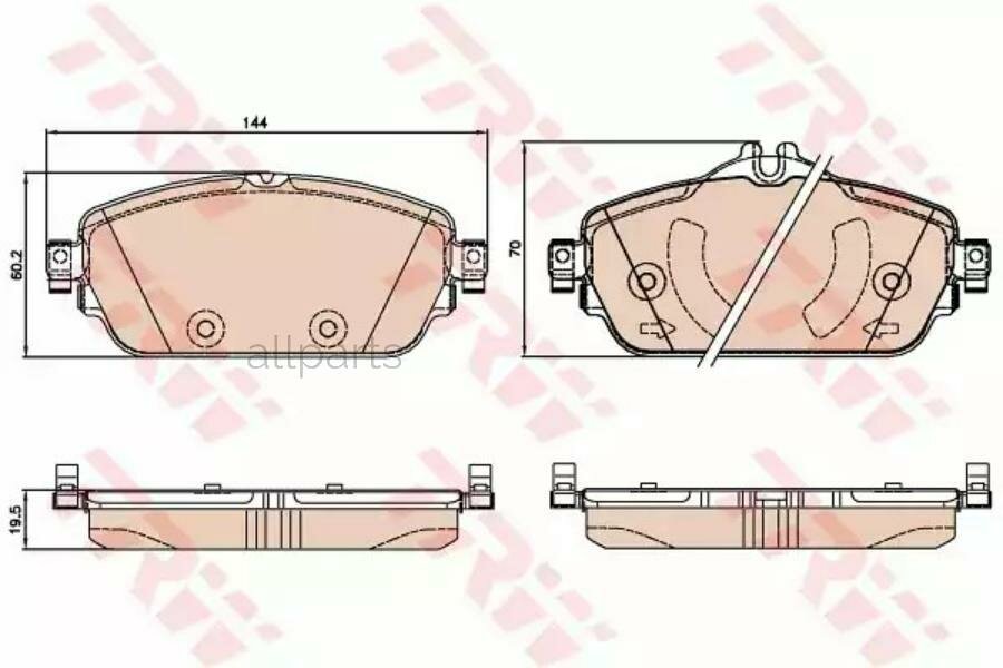 TRW GDB2070 Колодки тормозные MERCEDES W205 14- передние L 144мм.