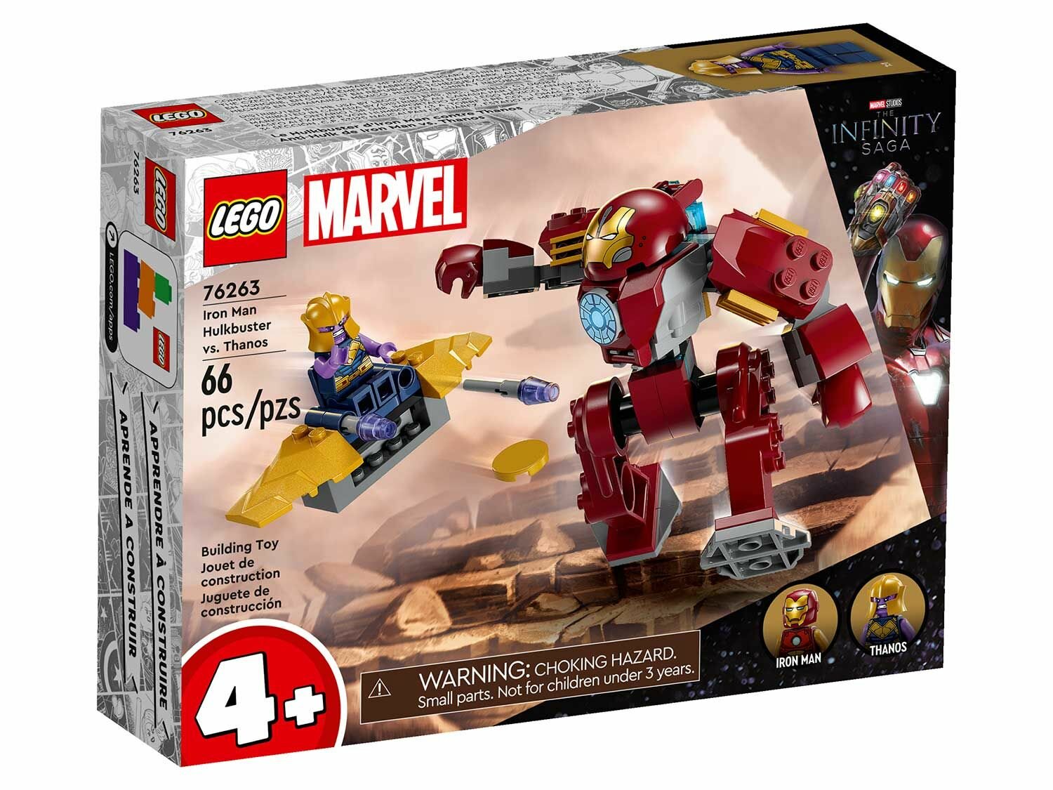 Конструктор LEGO Super Heroes Железный человек Халкбастер против Таноса, 66 деталей, 4+, 76263