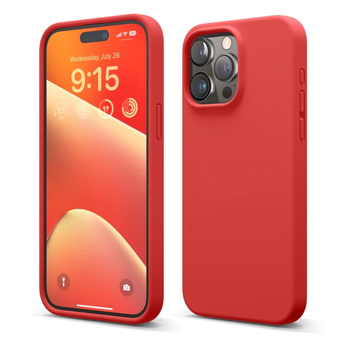 Elago для iPhone 15 Pro Max чехол Soft silicone (Liquid) Red