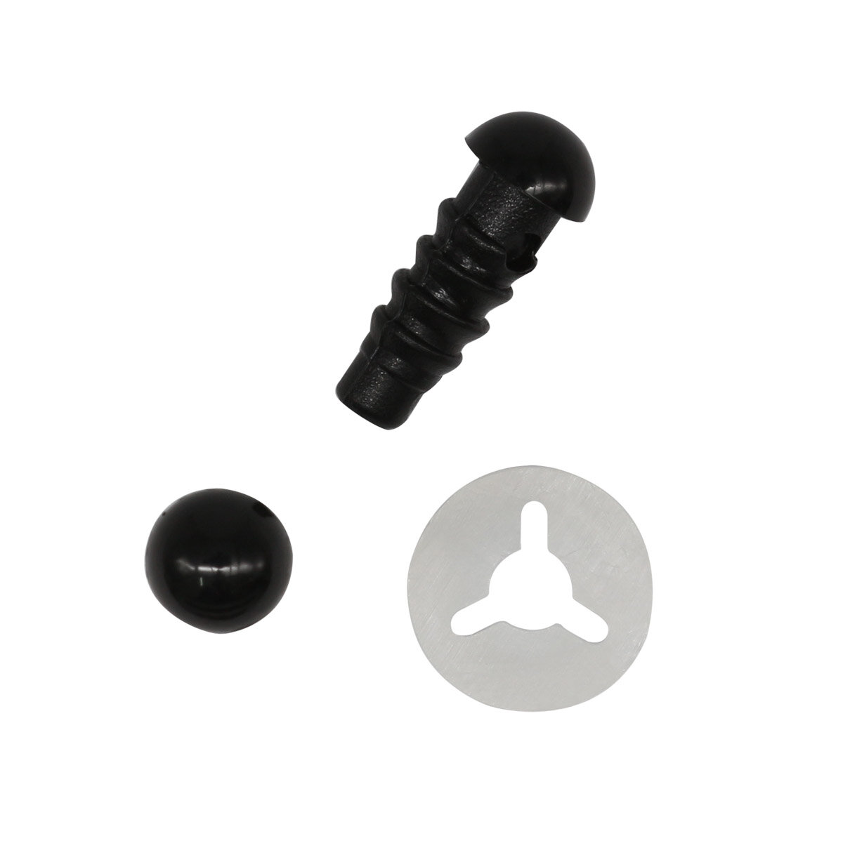 Глазки для игрушек винтовые 4 мм, 24 шт, с фиксаторами, пластик, черные, Айрис