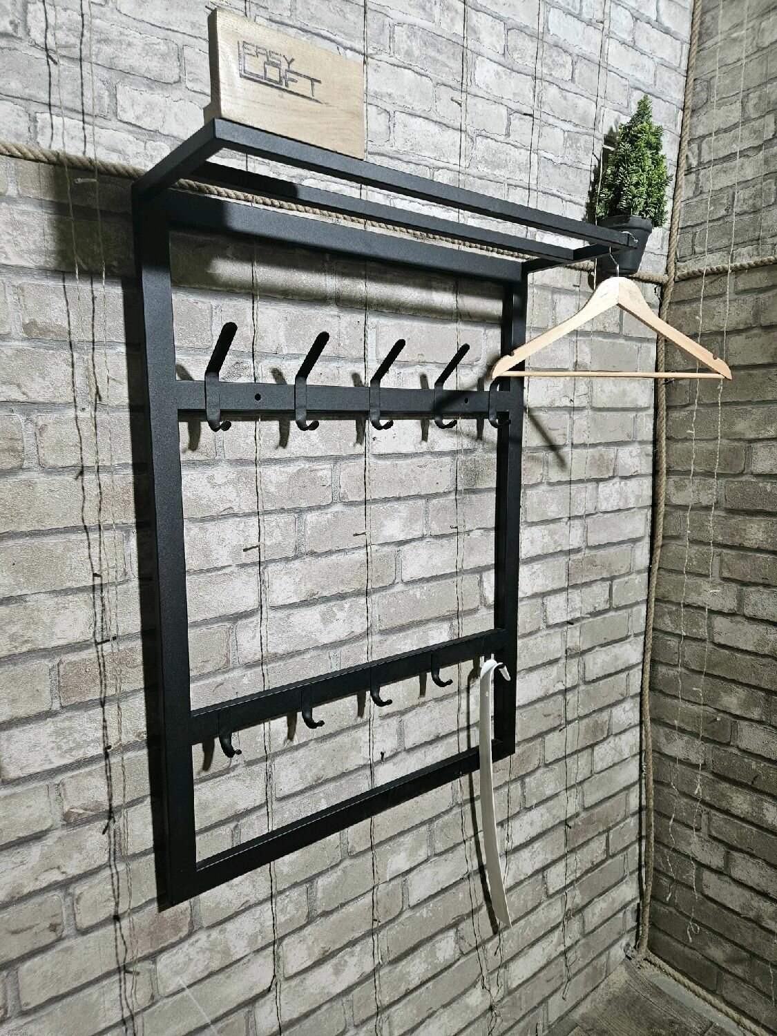 Вешалка "EasyLOFT" в стиле лофт, настенная, для одежды, 75х25х100 см.