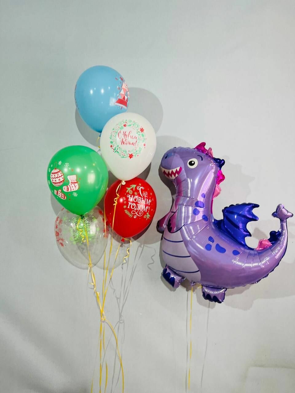 Новогодние воздушные шары, дракон, 6 шт
