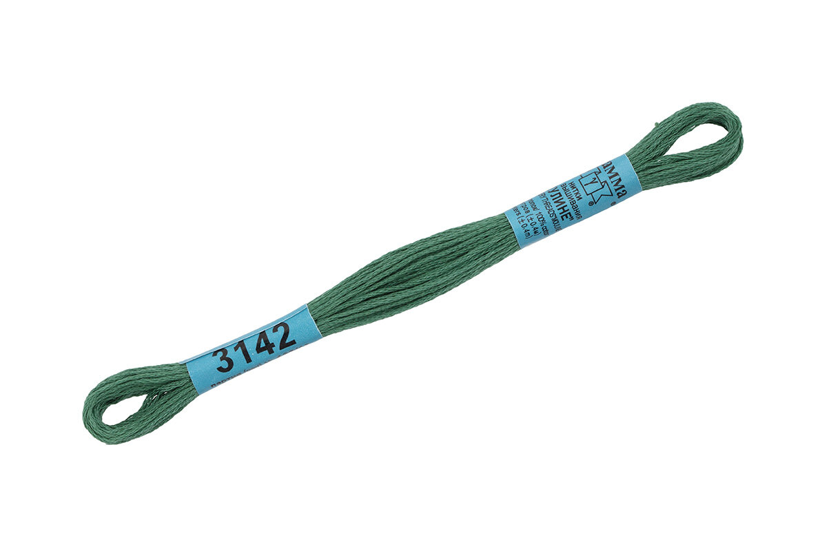 Мулине GAMMA нитки для вышивания 8м. 3142 темно-серо-зеленый, 1 штука.