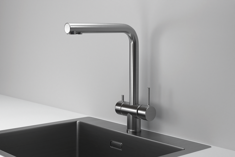 Смеситель кухонный Granula KS-7011, сталь сатин, нержавеющая сталь, горизонтальный монтаж