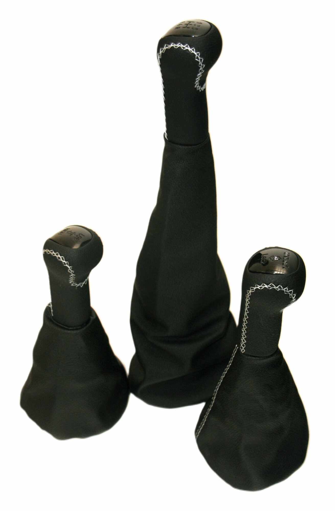 Комплект ручек + чехлов КПП для LADA NIVA 4x4 Нива (Ваз) 21213, 21214 Серая строчка.